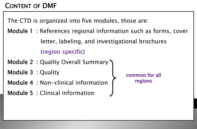US DMF Preparation and submission | PPTX