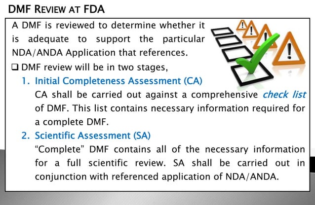 US DMF Preparation and submission | PPTX