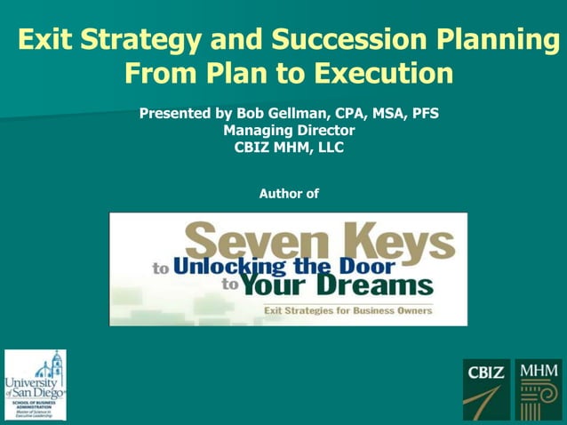 Exit Strategy and Succession Planning - From Plan to Execution | PPT