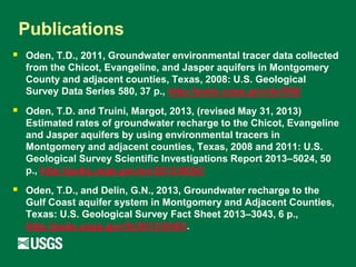 Use of environmental tracers for estimating rates of groundwater ...