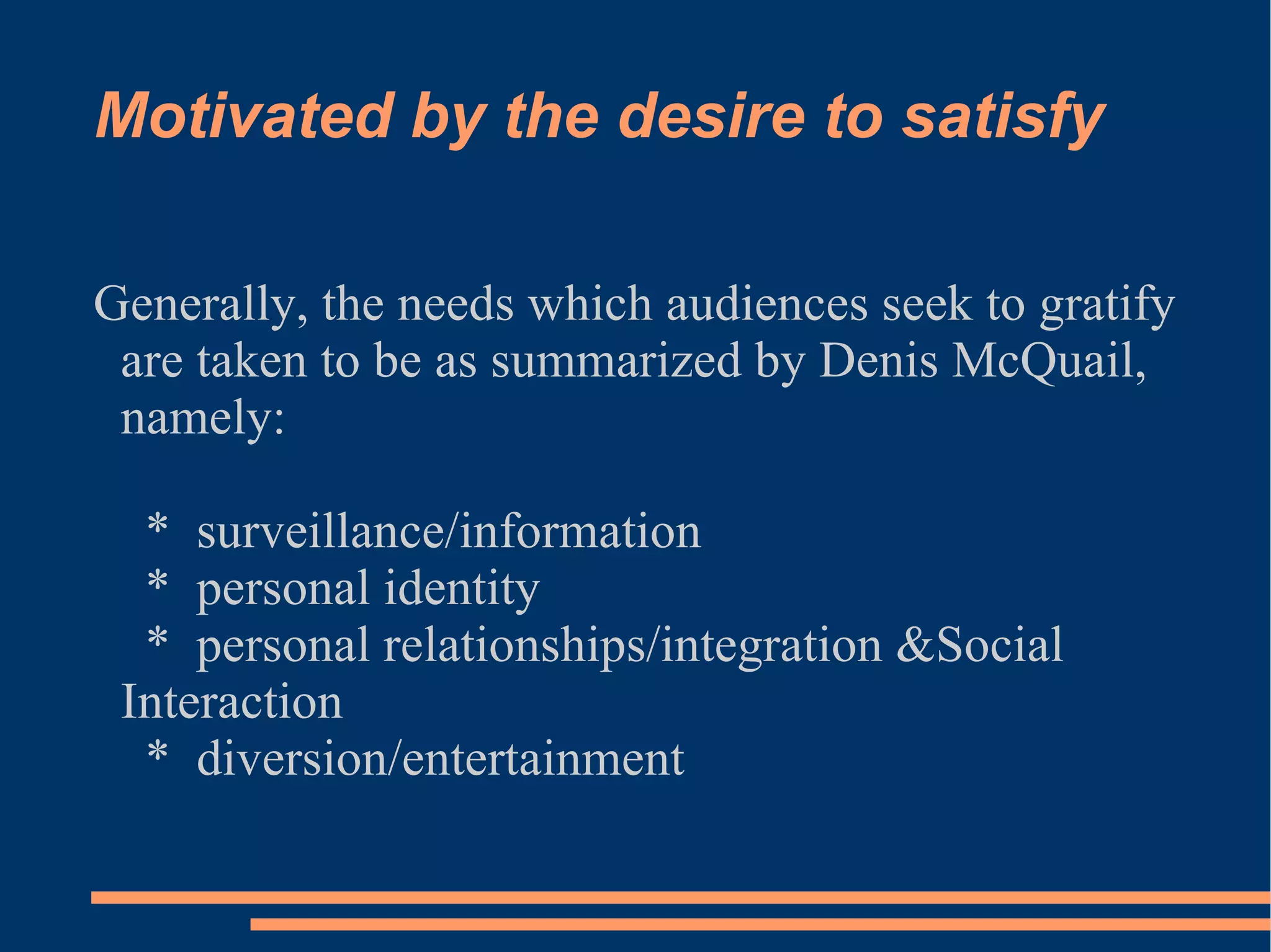 Use and Gratification Model | ODP