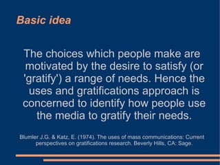 Use and Gratification Model | ODP