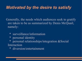 Use and Gratification Model | ODP