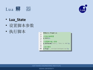 Use Lua For Configuration | PPT | Programming Languages | Computing