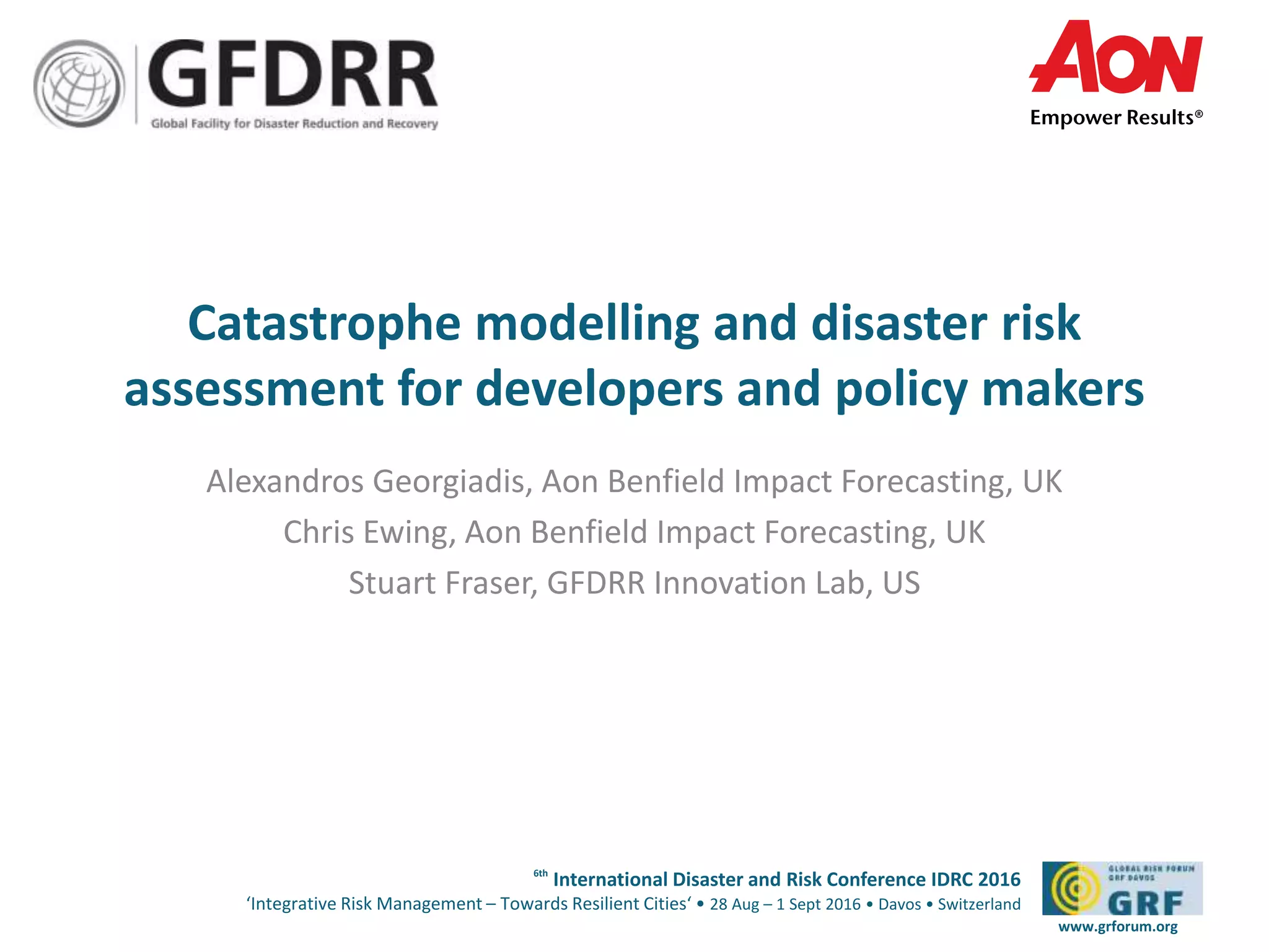 Use of Catastrophe Modelling Data to Help Earthquake Risk Assessment ...
