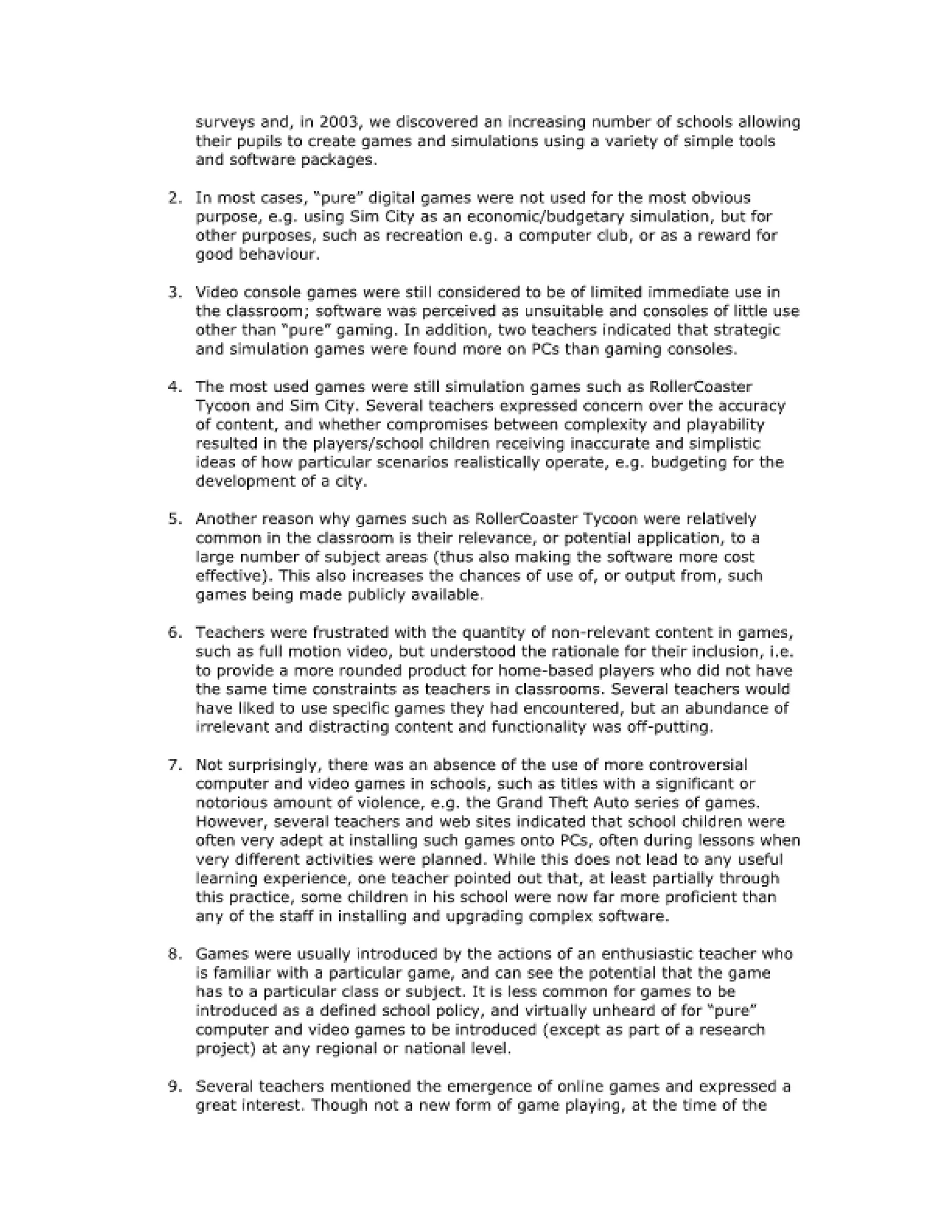 Use of Computer and Video Games in the Classroom | PDF