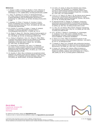 Use of Excipients in Downstream Processing to Improve Protein ...