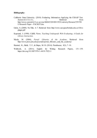 Web Evaluation Criteria and Plagiarism | PDF