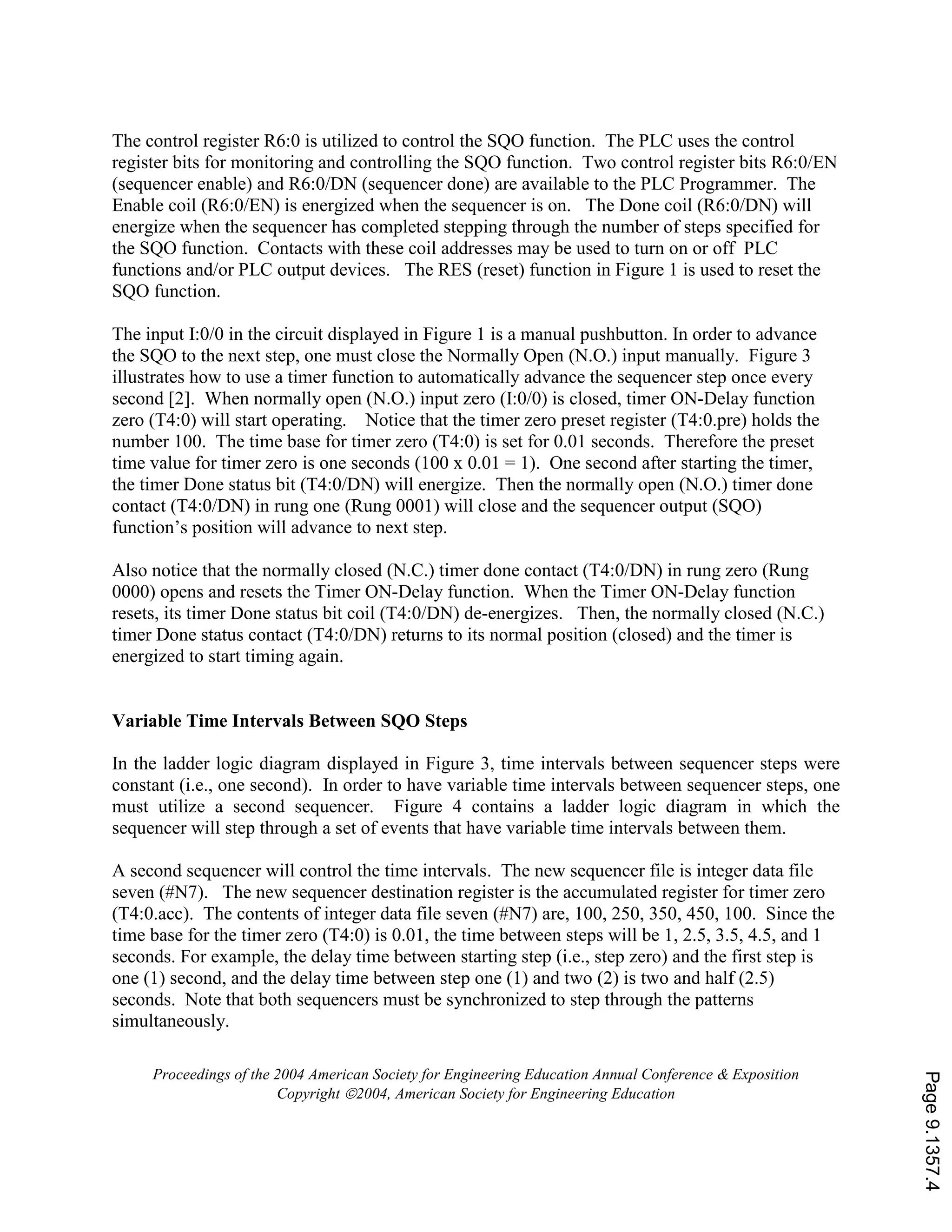 PLC: Uso de funciones de secuenciador SQO en control industrial | PDF
