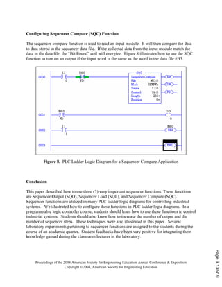 PLC: Uso de funciones de secuenciador SQO en control industrial | PDF