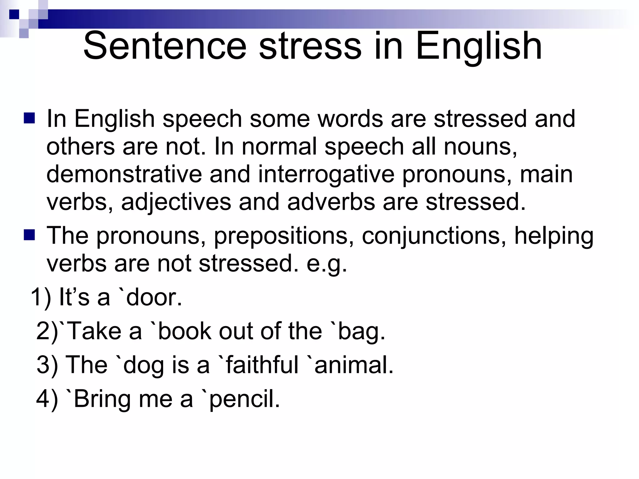 Use Of Stress And Intonation In Newspaper Headings | PPT