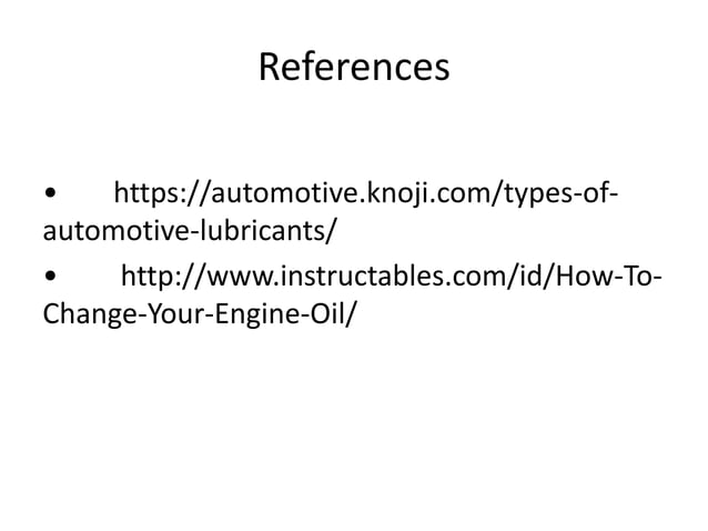 procedure for changing oil and apply lubricant | PPT