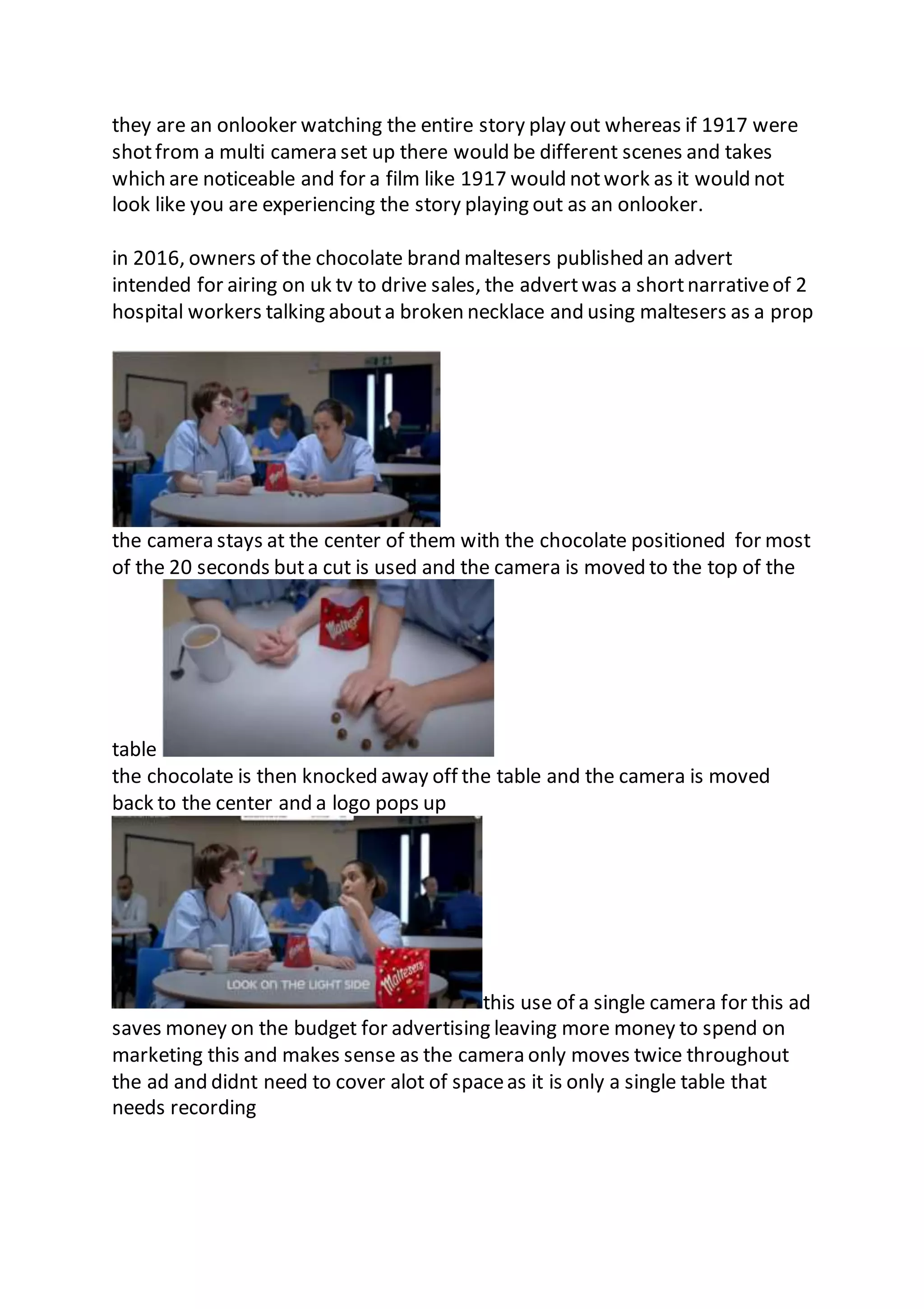 Use and effectiveness of single camera techniques in productions | DOCX | Video Production ...