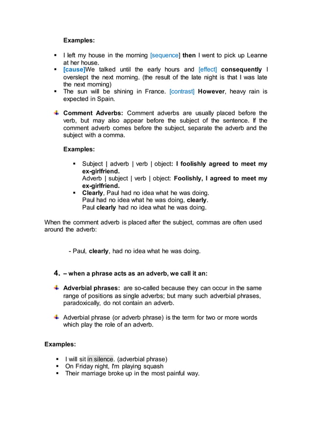 Use and form of adverb | DOCX