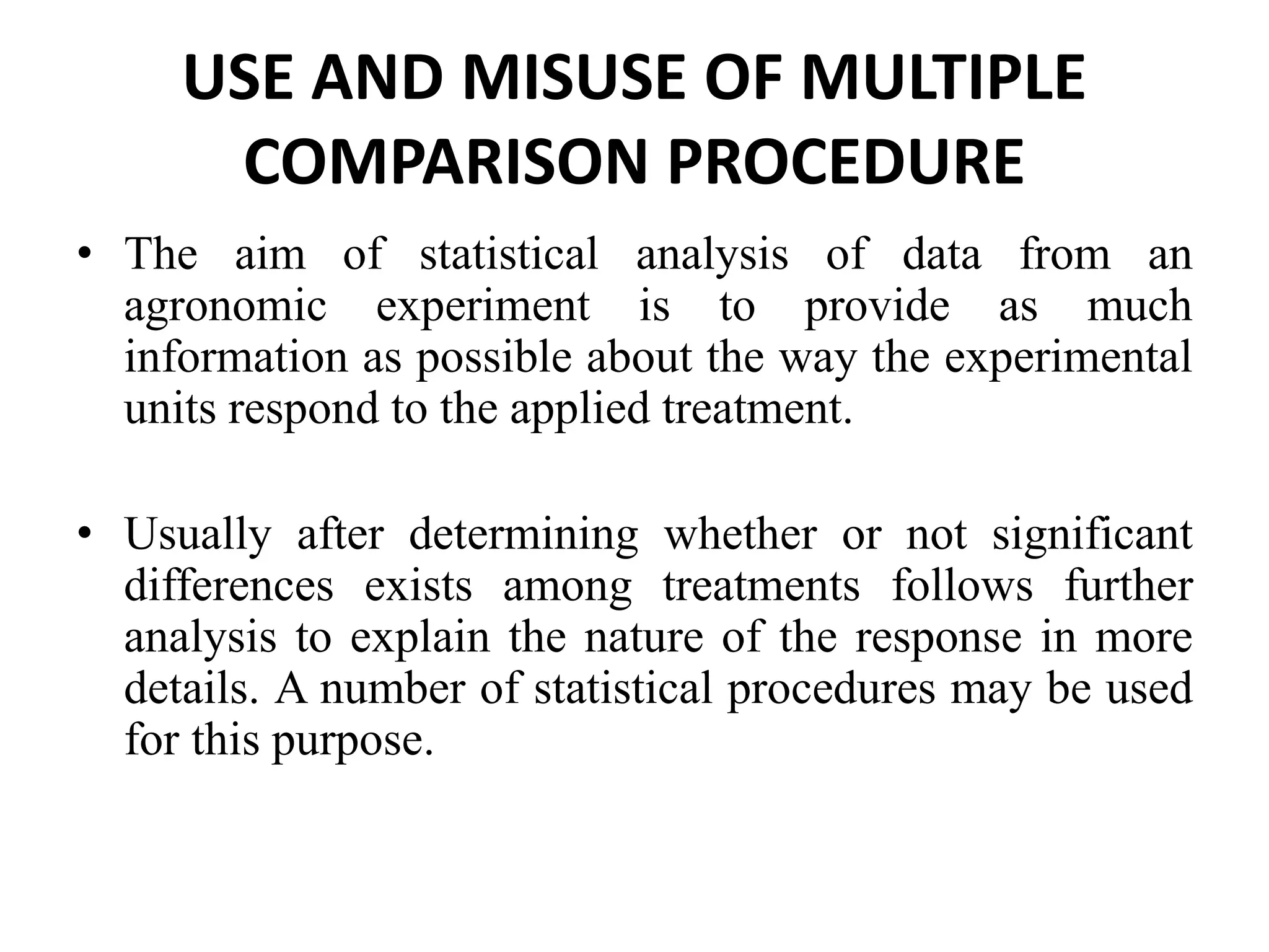 Use and misuse of multiple comparison procedure ppt by kenneth tembe oduor | PPT