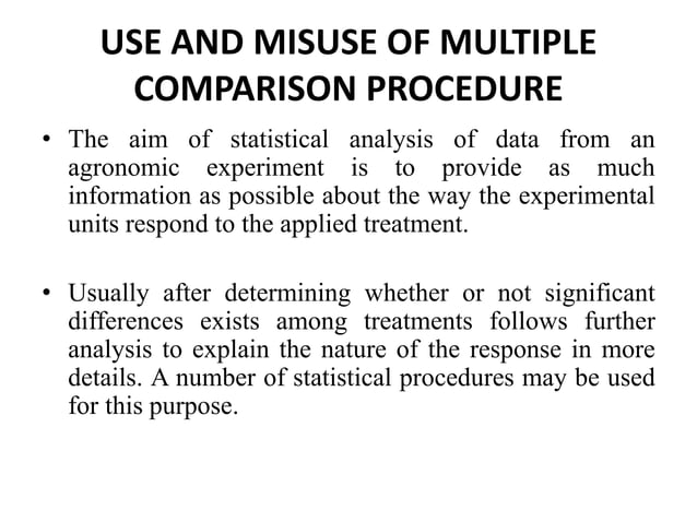 Use and misuse of multiple comparison procedure ppt by kenneth tembe oduor | PPT