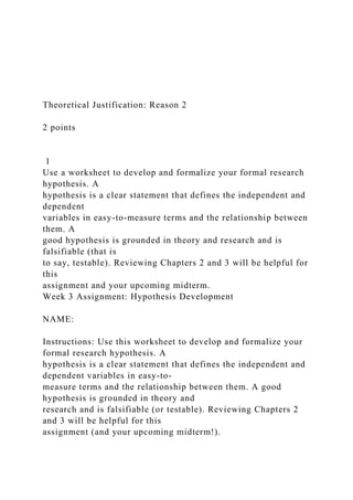 Use a worksheet to develop and formalize your formal researc.docx