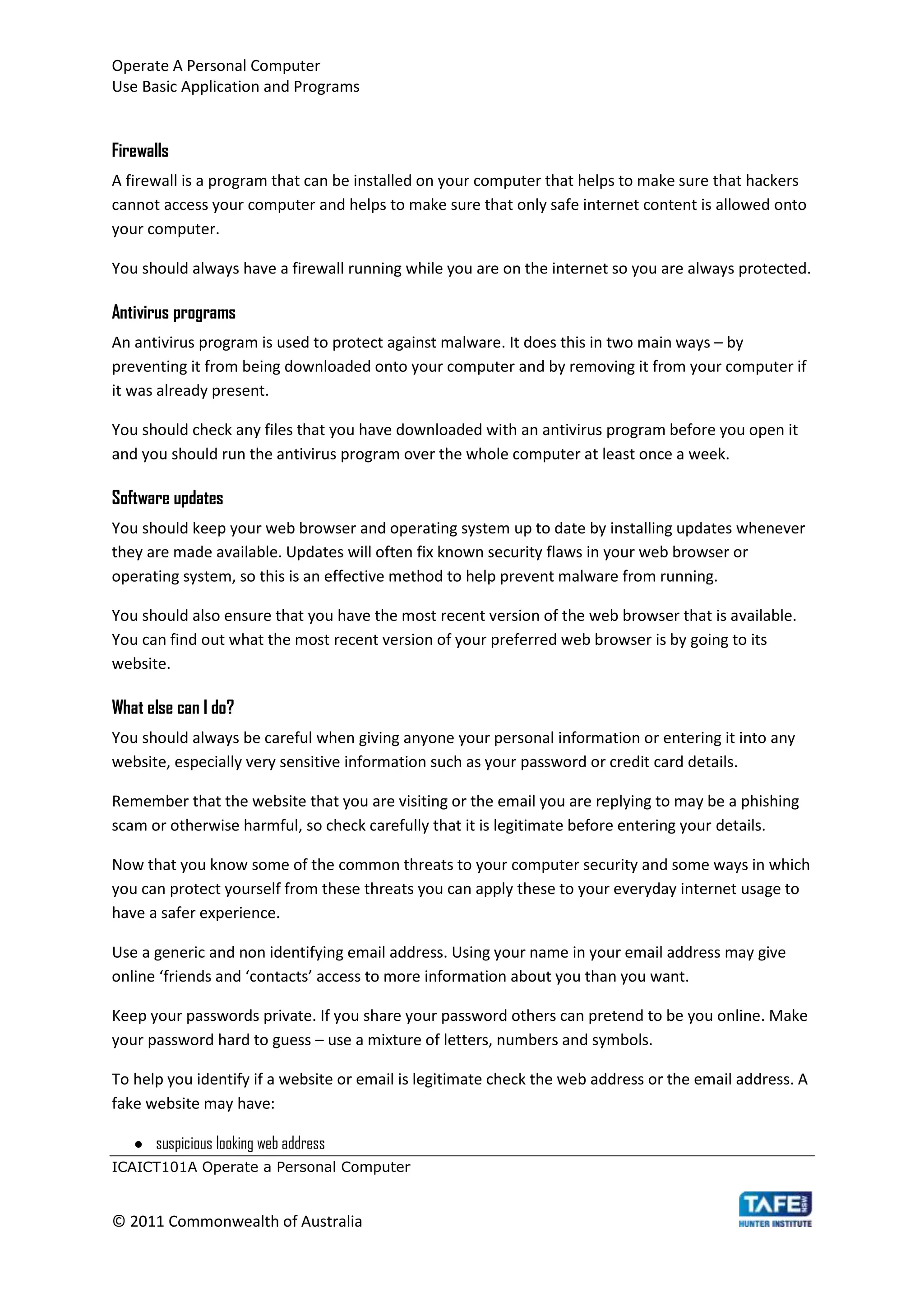 Use basic applications and programs | PDF