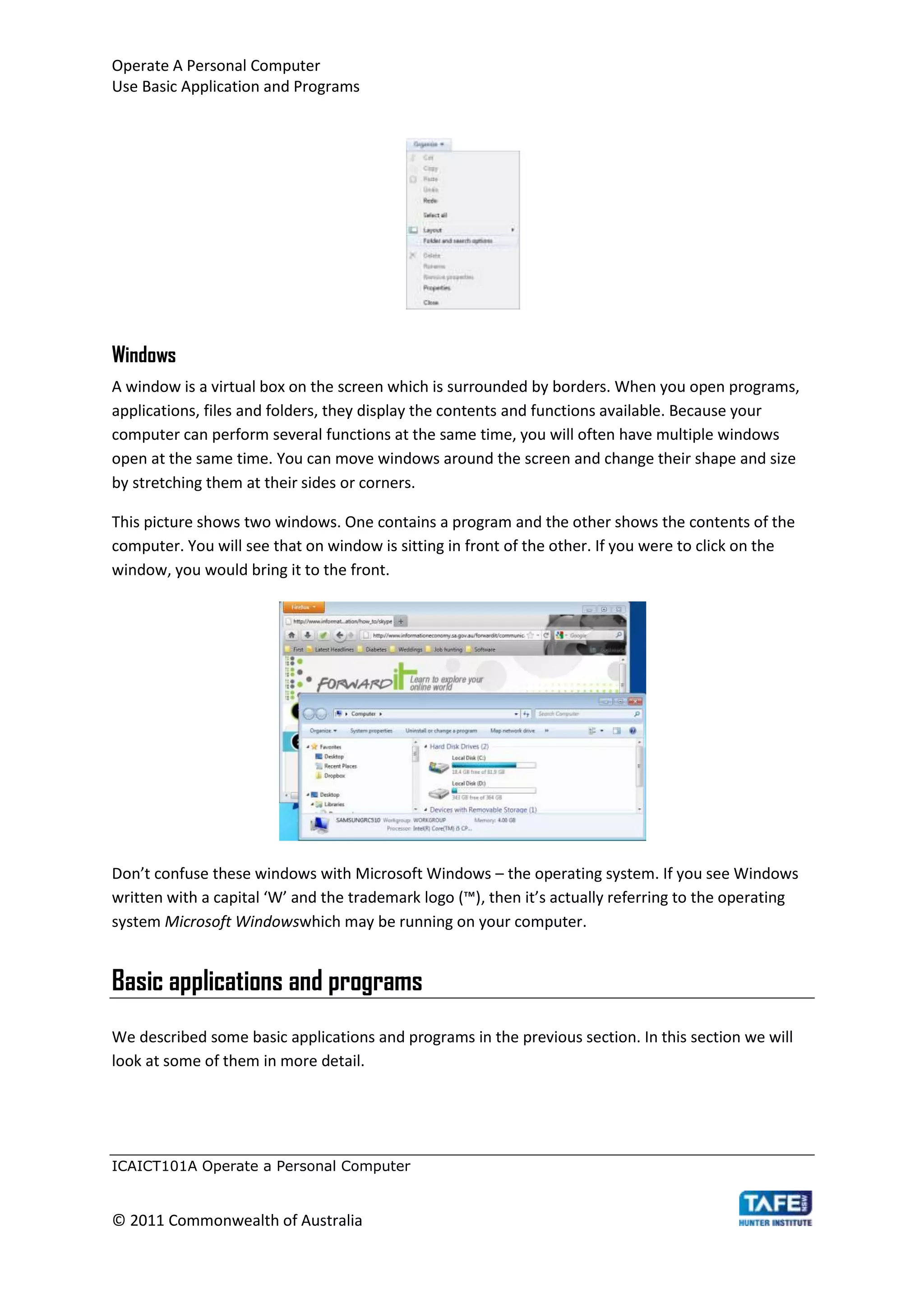 Use basic applications and programs | PDF