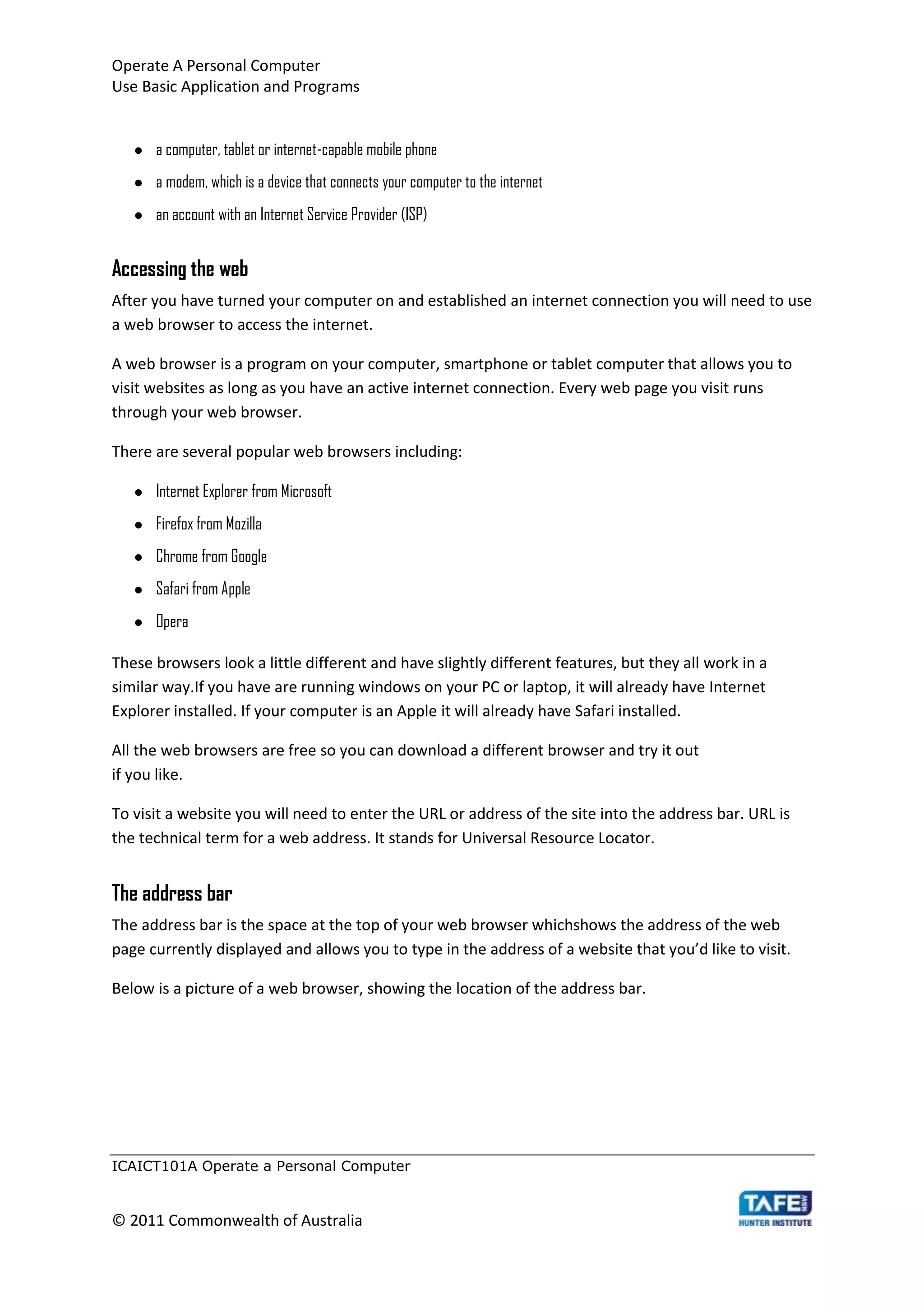 Use basic applications and programs | PDF