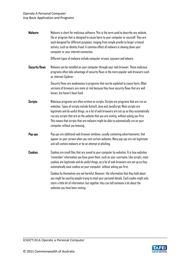 Use basic applications and programs | PDF