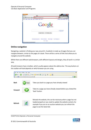 Use basic applications and programs | PDF