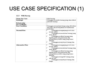 use case dan use case specification toko musik online | ODP