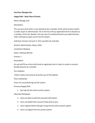 Use Case Specifications | DOC