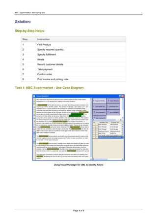 Use case diagram abc supermarket workshop | PDF