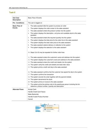 Use case diagram abc supermarket workshop | PDF