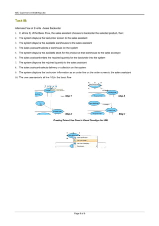 Use case diagram abc supermarket workshop | PDF