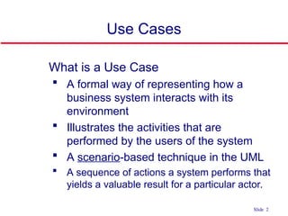 lecture 04 use cases unified modelling language 2 | PPT