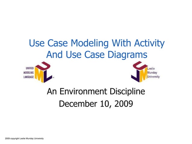 Use Case And Activity Diagrams Modeling Notation Ppt