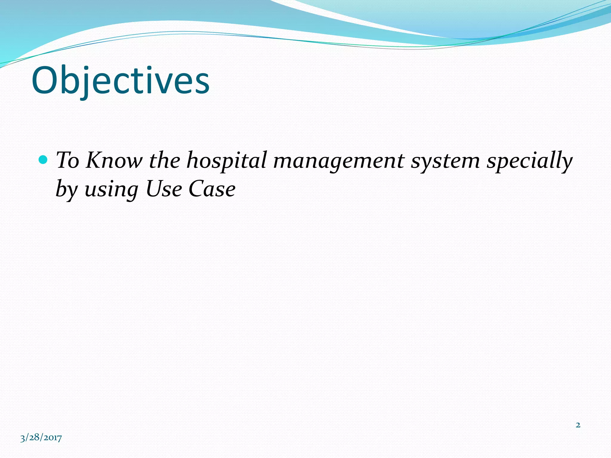 Use case of hospital managment system | PPTX