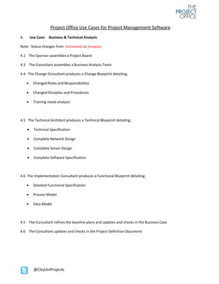 Use Cases for Project Management Software | DOC