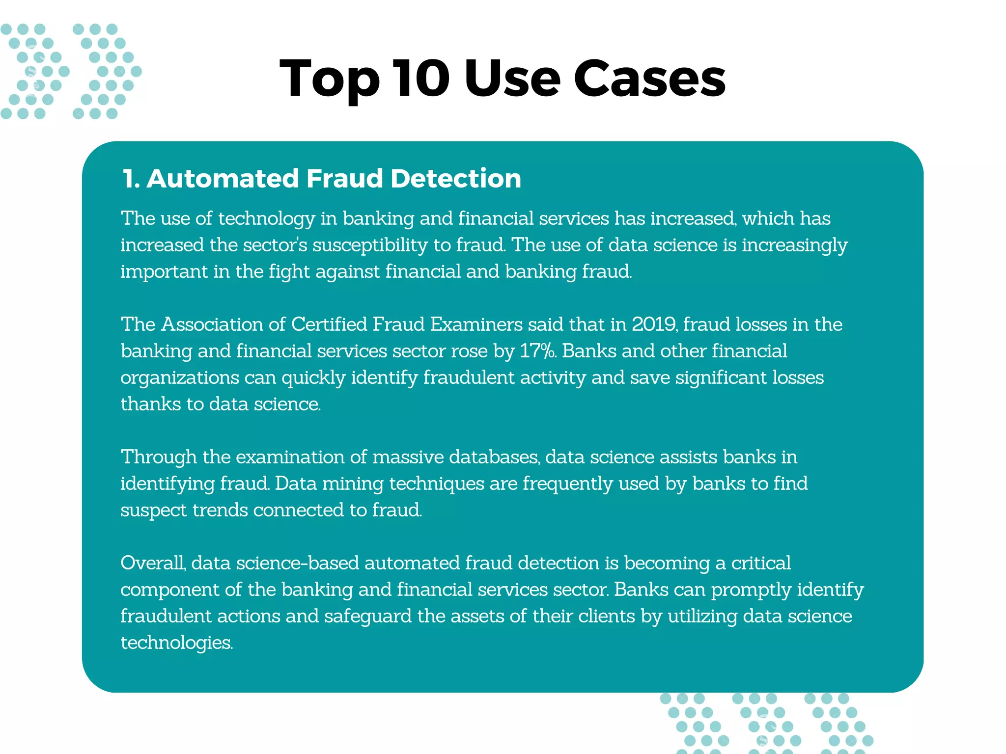 Data Science Use Cases in The Banking and Finance Sector | PDF