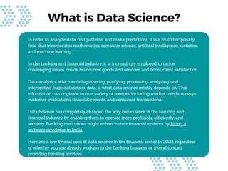 Data Science Use Cases in The Banking and Finance Sector | PDF