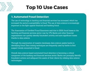Data Science Use Cases in The Banking and Finance Sector | PDF