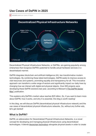 Top 10 Use Cases of DePIN in 2025 - SoluLab | PDF