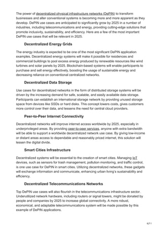 Top 10 Use Cases of DePIN in 2025 - SoluLab | PDF