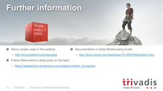 Use Cases of Row Pattern Matching in Oracle 12c | PDF | Databases | Computer Software and ...