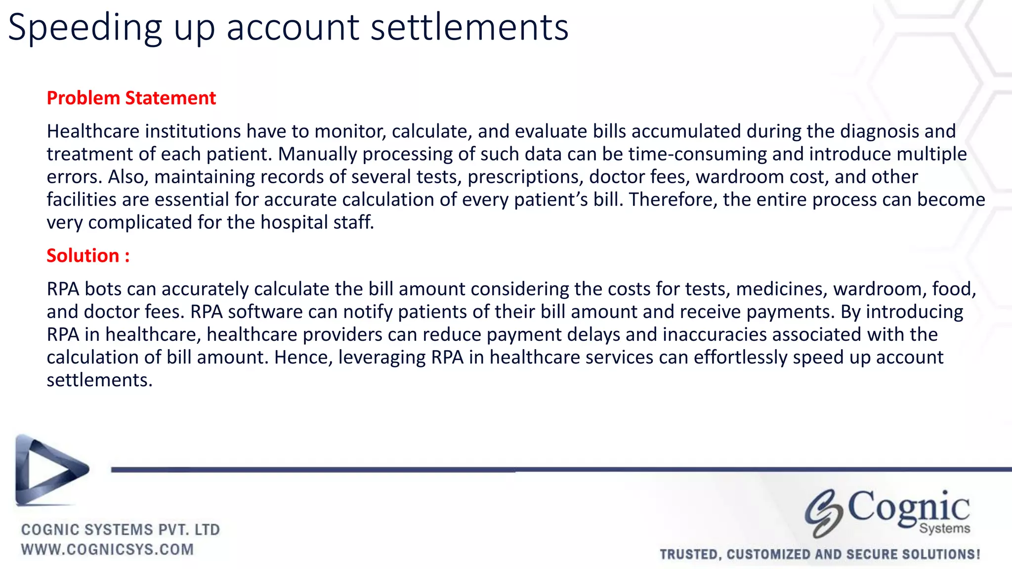 Use cases of rpa in healthcare | PPT