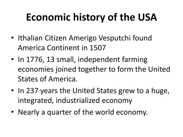 Economic History of USA | PPTX
