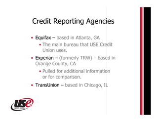 Use credit union credit report seminar | PPT