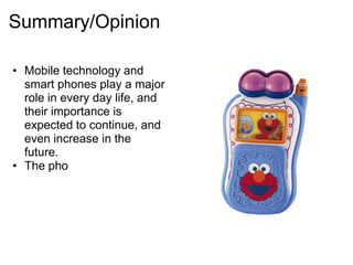 Smartphones and Mobile Phone Technology | PPTX