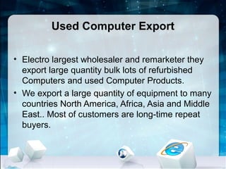 Used Computer Export | PPT