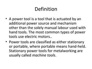 Used of power hand tools | PPT