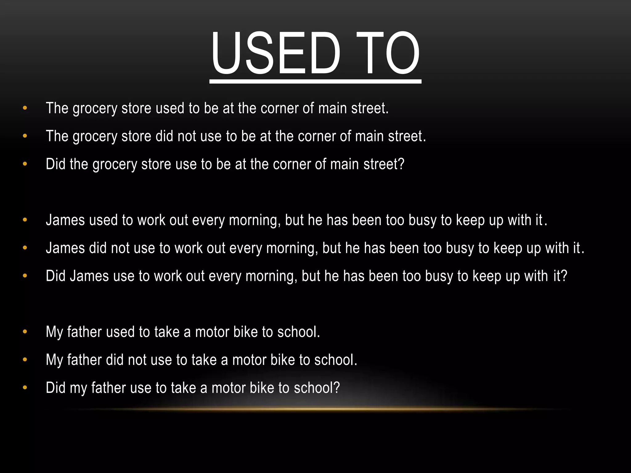 Used to Past Habit | PPTX