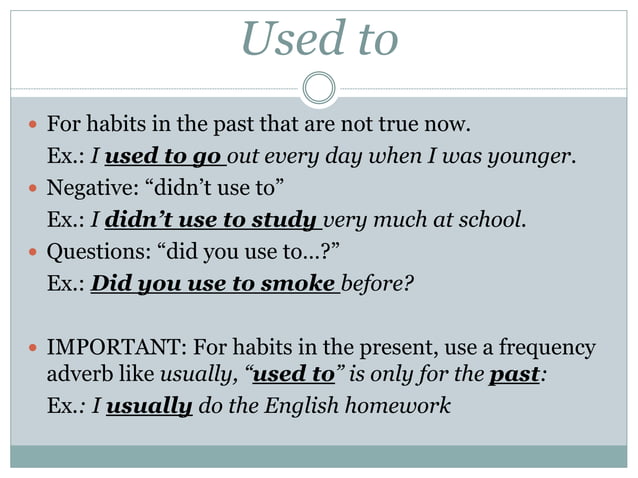 Expressions with "Used to" | PPT