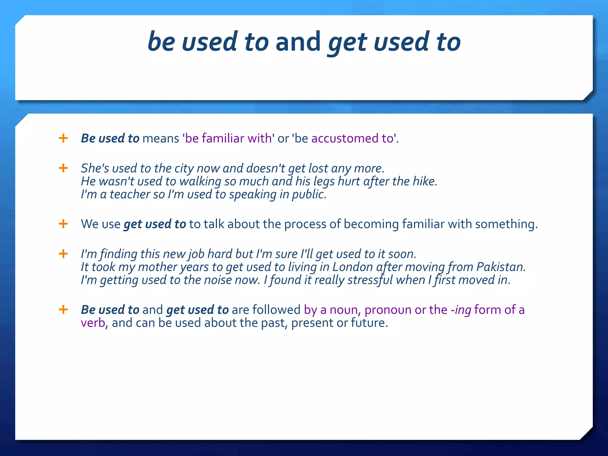 Used to vs be used to | PPTX